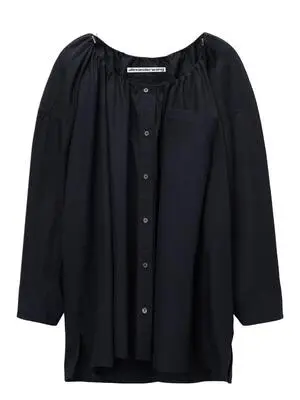 Alexander Wang Bungee Scoop Neck Mini Shirt Dress - Black