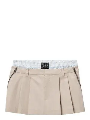 Alexander Wang Alexander Wang Pleated Mini Skorts Stone
