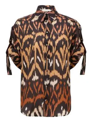 Zimmermann Printed Short Sleeve Shirt - Brown