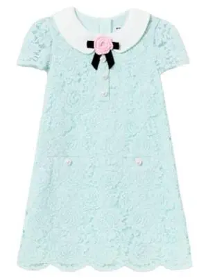 SELF-PORTRAIT Lace Collared Dress - Mint