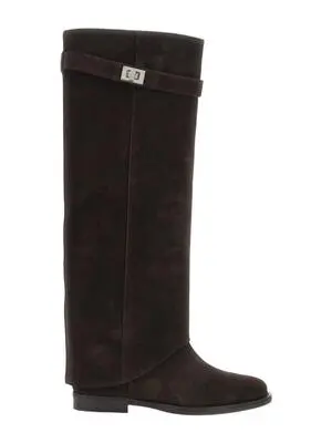 VIA ROMA 15 Knee-high Boots With Padlock Detail - Black