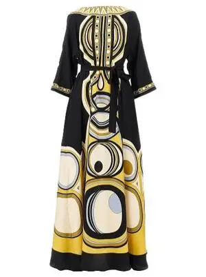 LA DOUBLEJ La Double J Printed Maxi Dress With Tie Waist