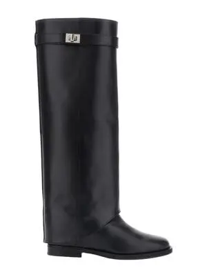 VIA ROMA 15 Round Toe Boots With Decorative Lock - Black