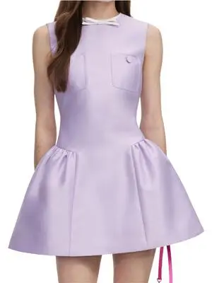 SELF-PORTRAIT Self-Portrait Lilac Taffeta Mini Dress