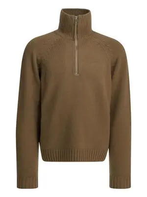 TOM FORD Ribbed Half-zip Knitted Sweater - Brown