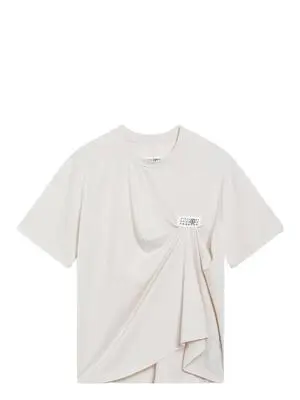 MAISON MARGIELA MM6 Maison Margiela Numeric Logo Draped T-Shirt