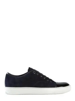 LANVIN Patent Toe Lace Up Sneakers - Black