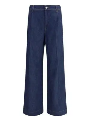 7 For All Mankind Pleated Wide-leg Jeans - Blue