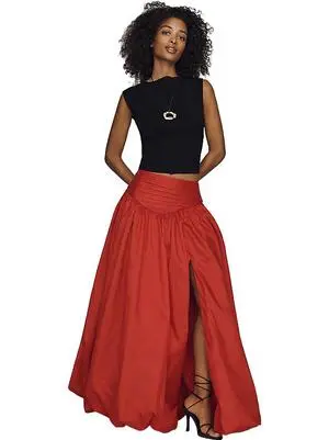 HUTCH Bubble-hem Maxi Skirt - Red