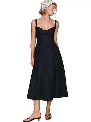 REFORMATION Linen Midi Dress - Black