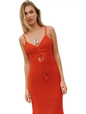 Z Supply Sundra Crochet Knit Maxi Dress - Lychee