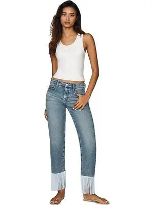 MOTHER Relish Fringed Low-rise Cropped Jeans - Jerky