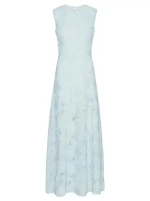 ROTATE BY BIRGER CHRISTENSEN Asyna Mesh Maxi Dress With Floral Motif - Air