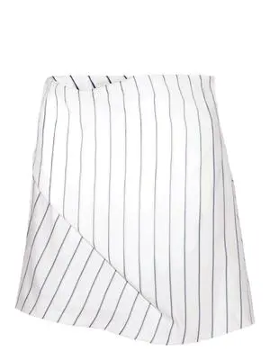 JW Anderson Striped Cotton-piqué Mini Skirt - Navy
