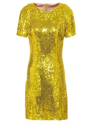 Galvan Sequined Silk-chiffon Mini Dress - Yellow