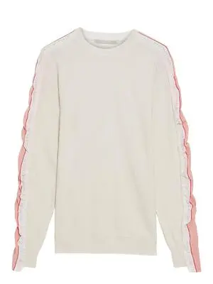 Stella McCartney Ribbed Wool Sweater With Trim - Beige