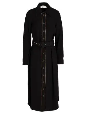 Zimmermann Belted Chain-embellished Crepe Midi Shirt Dress - Black
