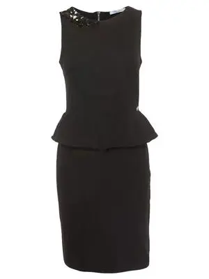 Blumarine Embellished Peplum Midi Dress - Black