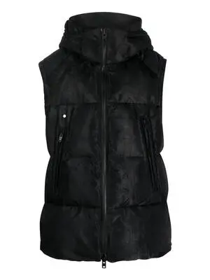 Y3 Graphic Print Padded Gilet - Black