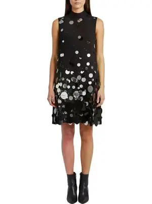Prada Mini Embellished Sleeveless Dress - Black