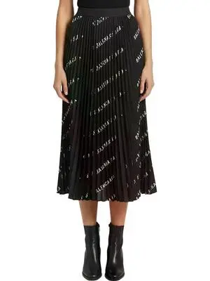Balenciaga Logo-print Midi Skirt - Black