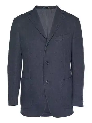 Ermenegildo Zegna Herringbone-pattern Single-breasted Blazer - Grey