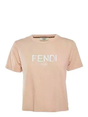 Fendi Embroidered Logo T-shirt - Pink