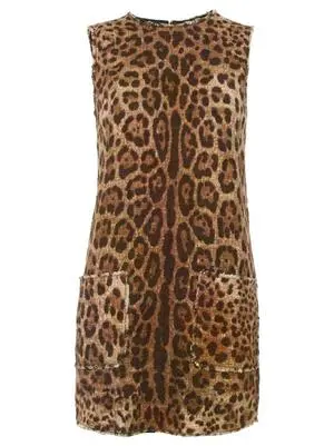 Dolce & Gabbana Leopard-print Mini Dress - Brown