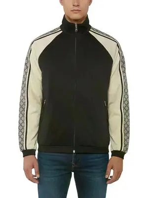 Gucci Gg Shoulder Stripe High Neck Jacket - Black