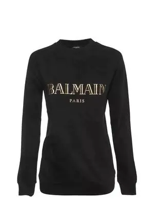 Balmain Logo-print Cotton Sweatshirt - Black