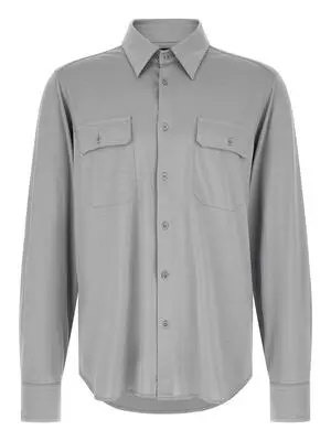 TOM FORD Tom Ford Men Military Shirt Gray
