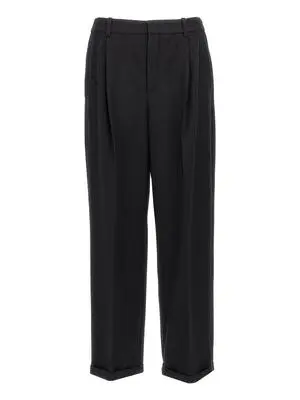 Saint Laurent Wool And Cashmere Trousers - Black