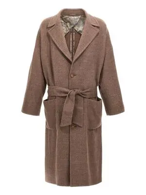 Etro Single-breasted Wool Coat - Cream