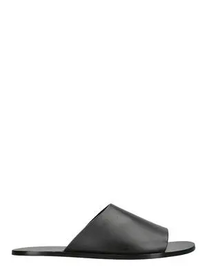 THE ROW Hugh Suede Slides - Black