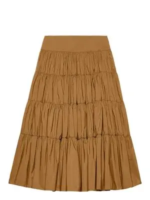 Max & Co. Taffeta Tiered Corolla Skirt - Brown