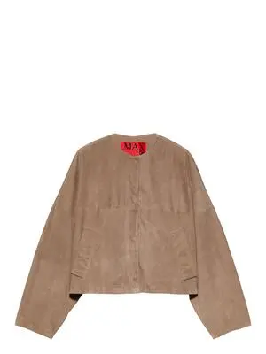Max & Co. Suede Loose-fit Cropped Jacket - Beige
