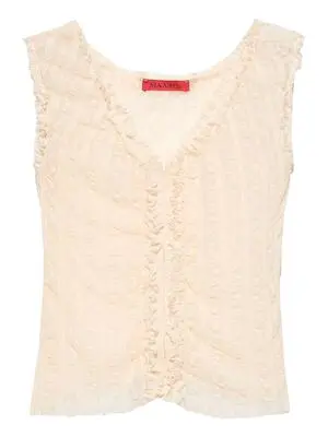 Max & Co. Lace Sheer Tank Top - Beige