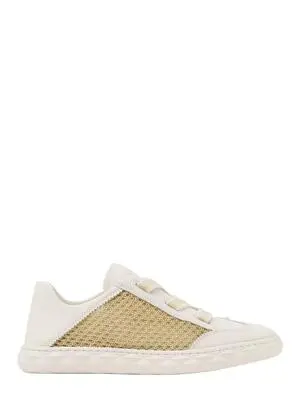 JIMMY CHOO Diamond Light Flex F Leather-mesh Sneakers - Gold
