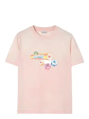 Burberry Cotton Graphic T-shirt - Pink