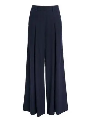 ME+EM Very Wide Pleated Trousers - Navy