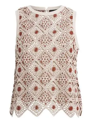 ME+EM Geometric Crochet Top - Pink