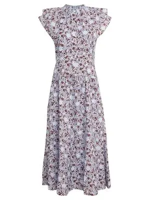 ME+EM Floral Print Midi Dress - Blue