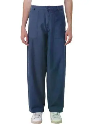 BLAUER. Wide-leg Cotton Trousers - Blue