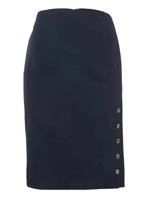 Ralph Lauren Wool Pencil Skirt - Blue