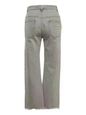 Miu Miu Straight-leg Raw-hem Jeans - Grey