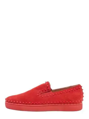 CHRISTIAN LOUBOUTIN Pik Leather Sneakers - Red