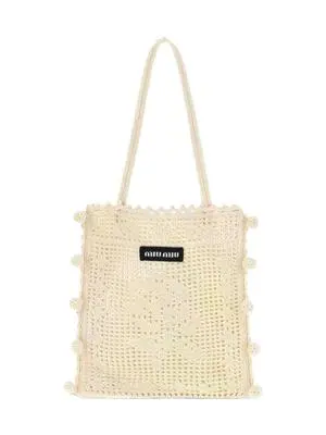 Miu Miu Crochet Shoulder Bag - Neutrals