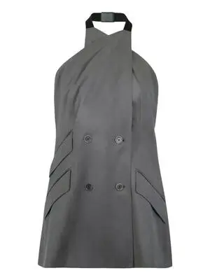 Max Mara Double-breasted Halterneck Top - Grey
