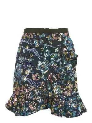 SELF-PORTRAIT Sequin-embellished Mini Skirt - Blue