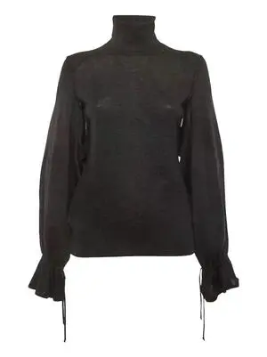 Fendi Dark Wool Turtleneck Sweater - Grey